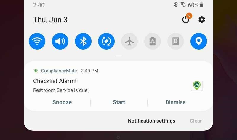 Checklist Notifications – ComplianceMate Help