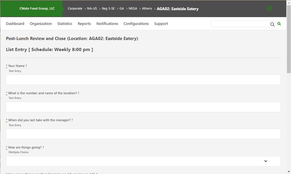 Completing an Active Web List – ComplianceMate Help